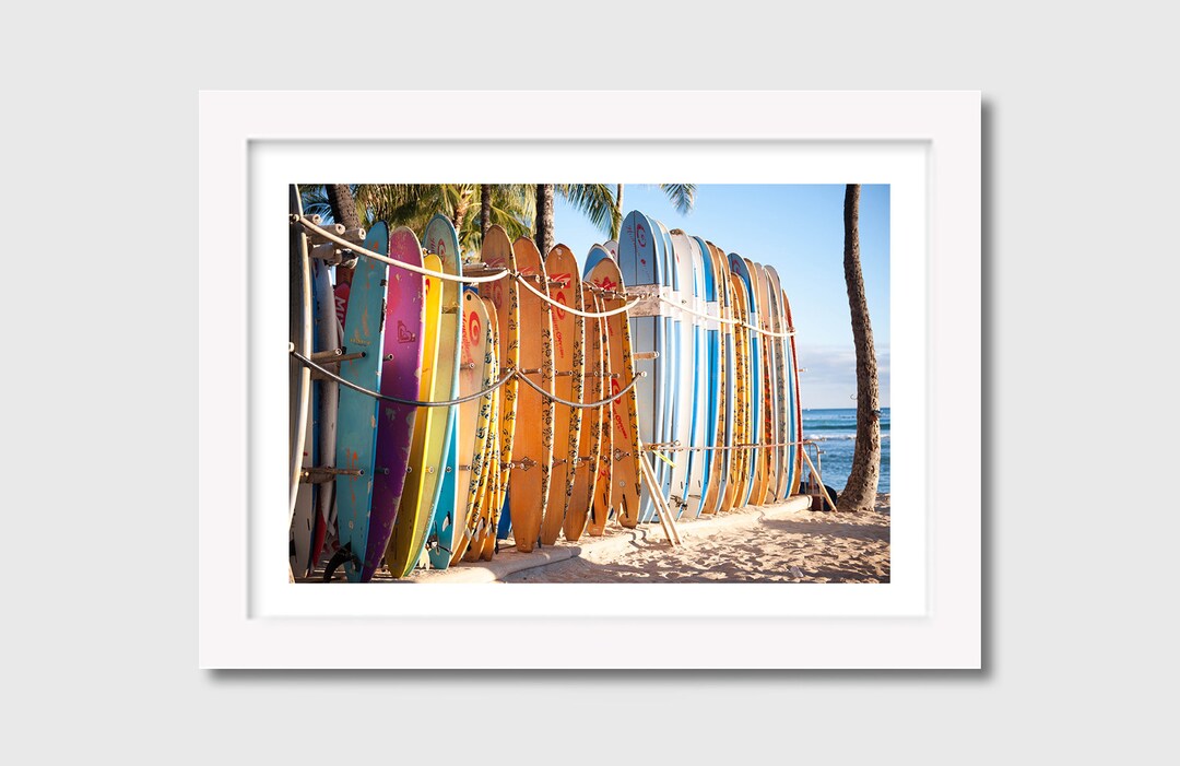 Rainbow Surf Boards Print,surf Boards Lustre Print, Surfboards Art ...