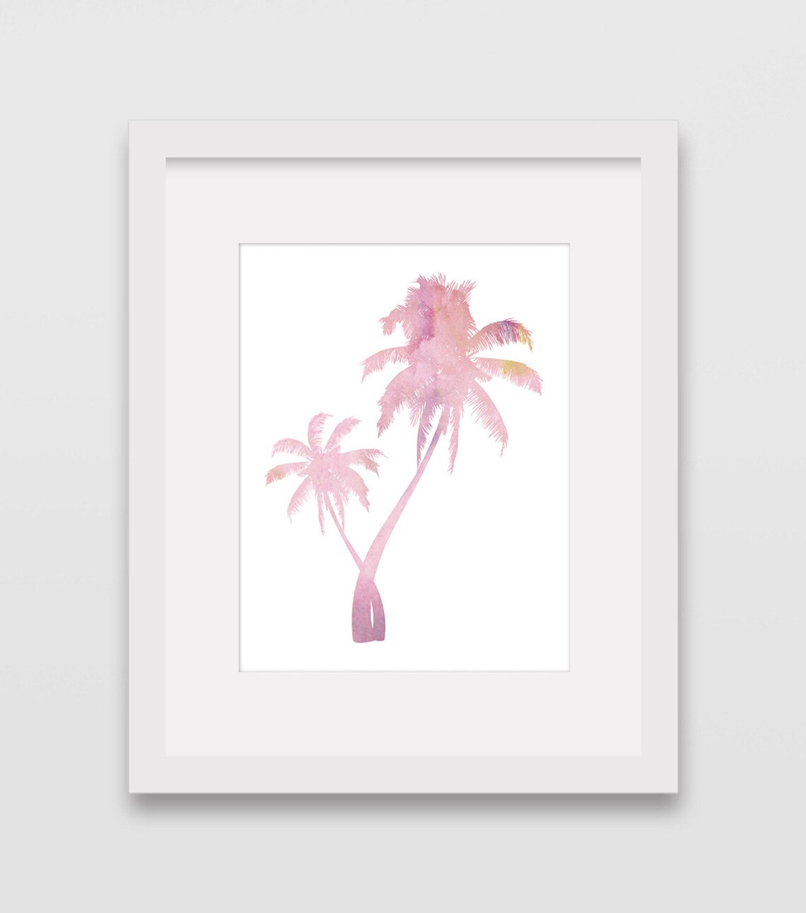 Pink Palm Trees Art Print,girly Pink Watercolor Palm Trees Art Print ...