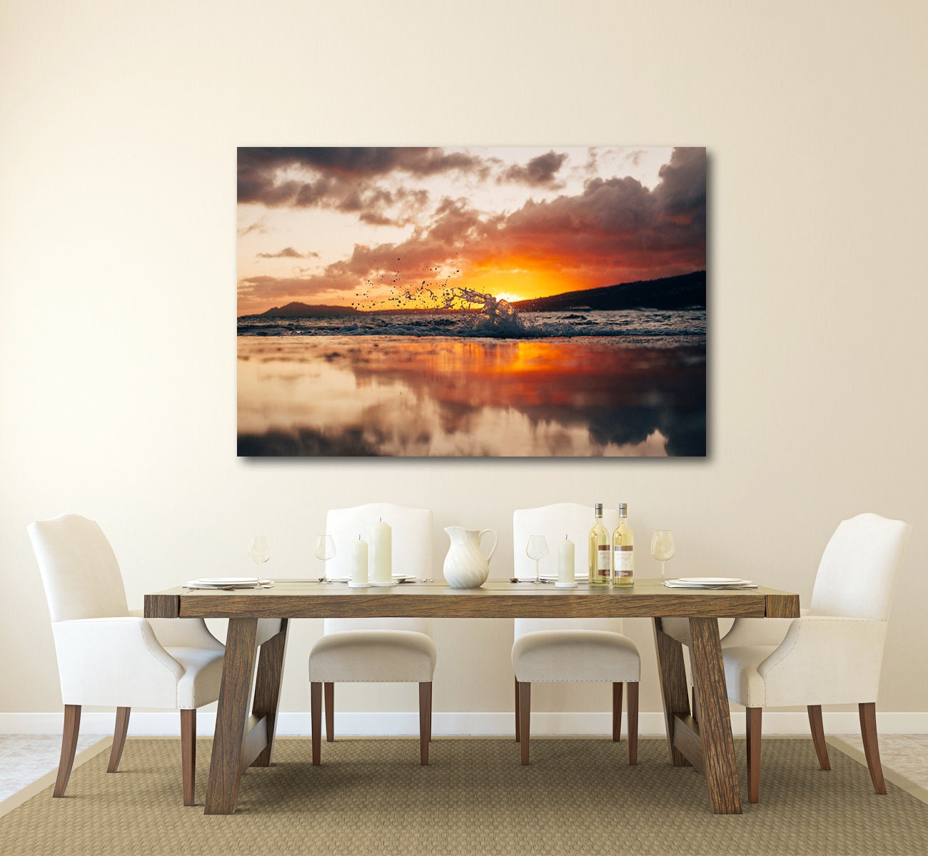 Golden Sunset Metal Print, Fire Sunset Metal Print,hawaii Sunset ...