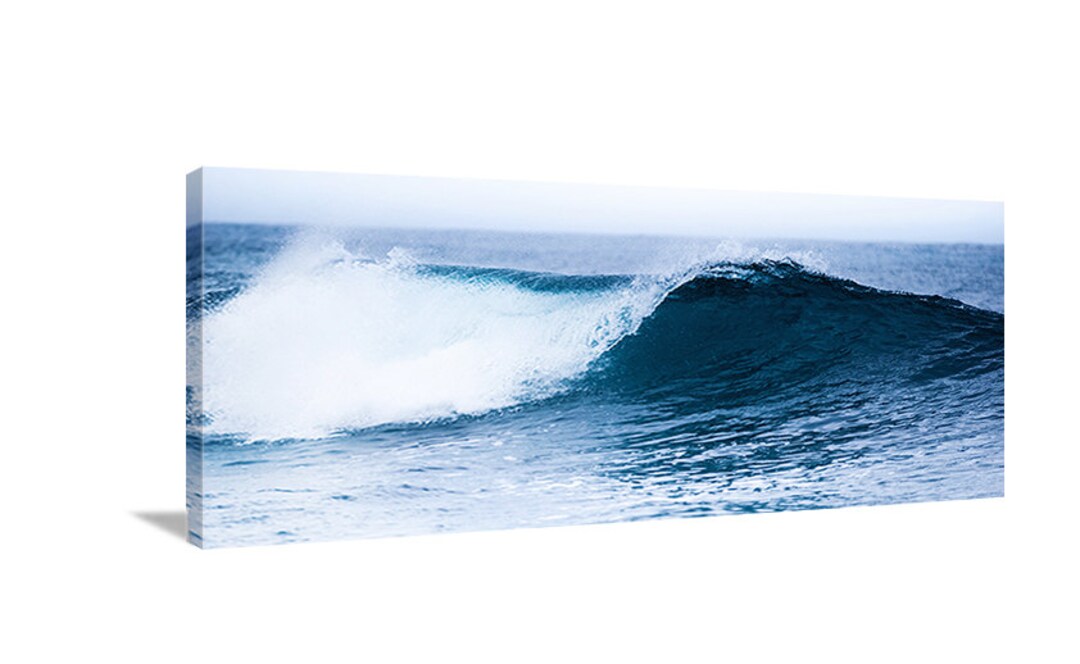 Blue Ocean Wave Canvas Wrap, Seascape Nautical Canvas Print, Hawaii ...