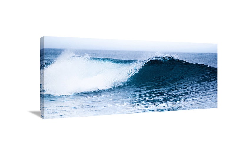 Blue Ocean Wave Canvas Wrap, Seascape Nautical Canvas Print, Hawaii ...