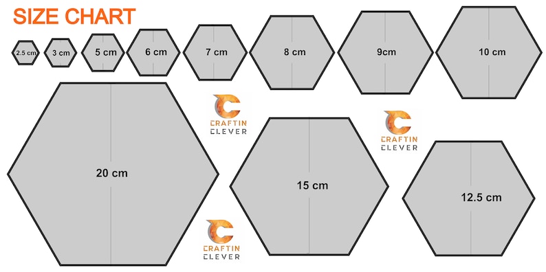 Wooden Hexagon Laser Cut Wooden Hexagons Size 2.5cm to 20cm 3mm (1/8 ...