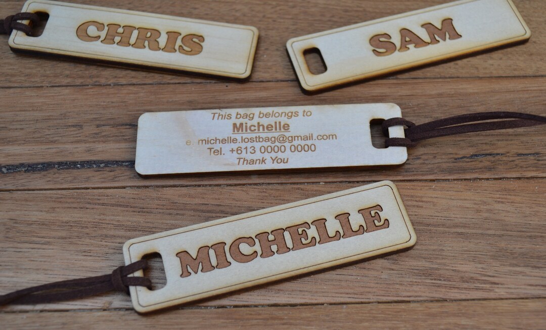 PERSONALISED Wooden Name Tag 9x2.5cm Quantity of X2 - Etsy