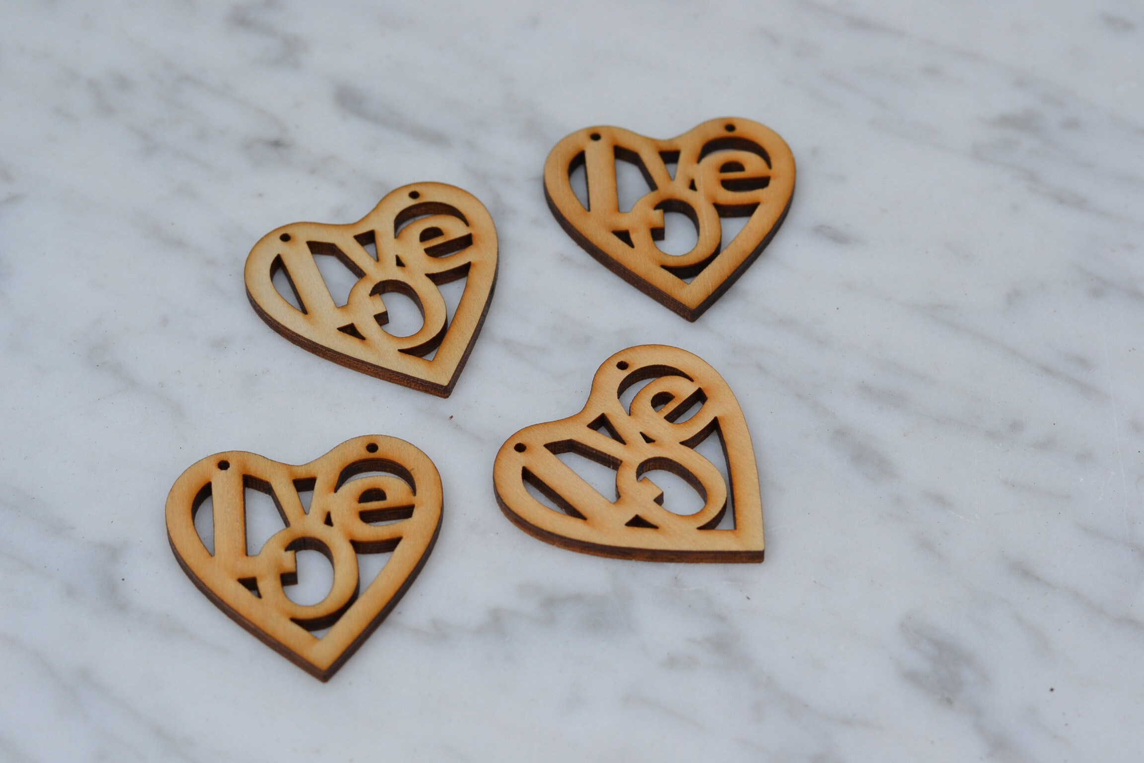 Laser Cut Heart Shape Detailed Heart Love Word Heart Shape Pendant ...