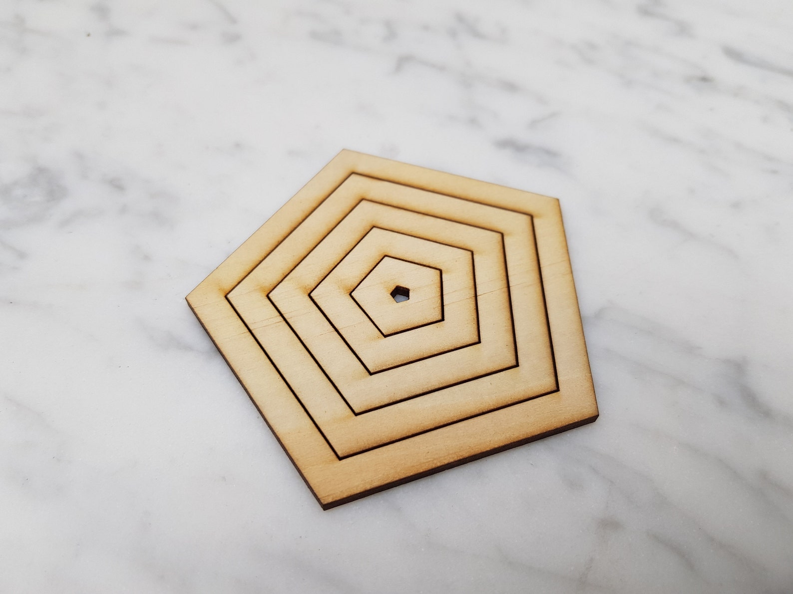 Wooden Pentagon Laser Cut Wooden Hollow Pentagon Craft Pentagons Size ...