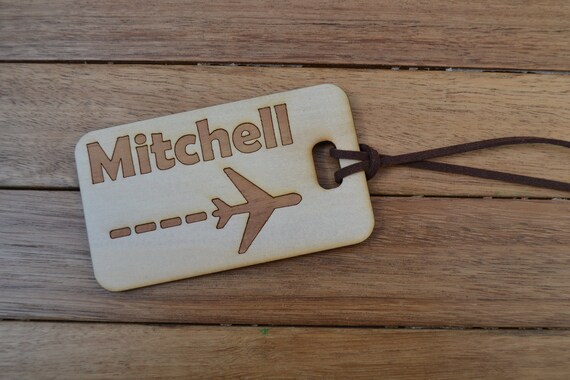 PERSONALISED Carry Bag Tag Wooden Tag 9x5.5cm | Etsy