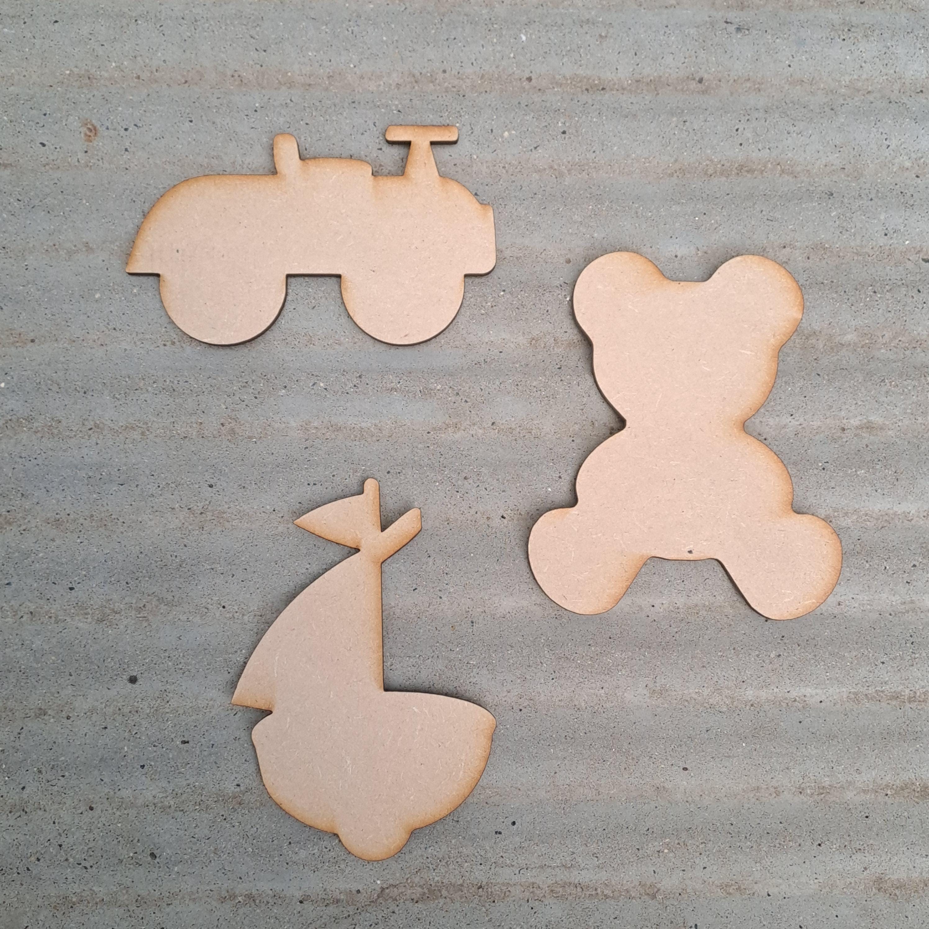 MDF Wooden Toy Shapes, Laser Cut Wooden Kids Shapes, Nursery ...