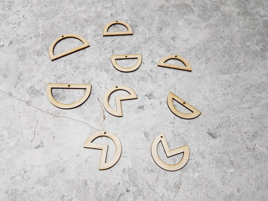 Wooden Half Circles Laser Cut Wooden Hollow Arc Craft Half Wooden Disc ...