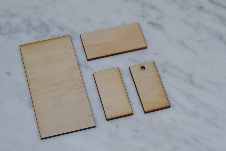 Wooden Circle & Rectangle Half Shapes Laser Cut Wooden Square Size 2 ...