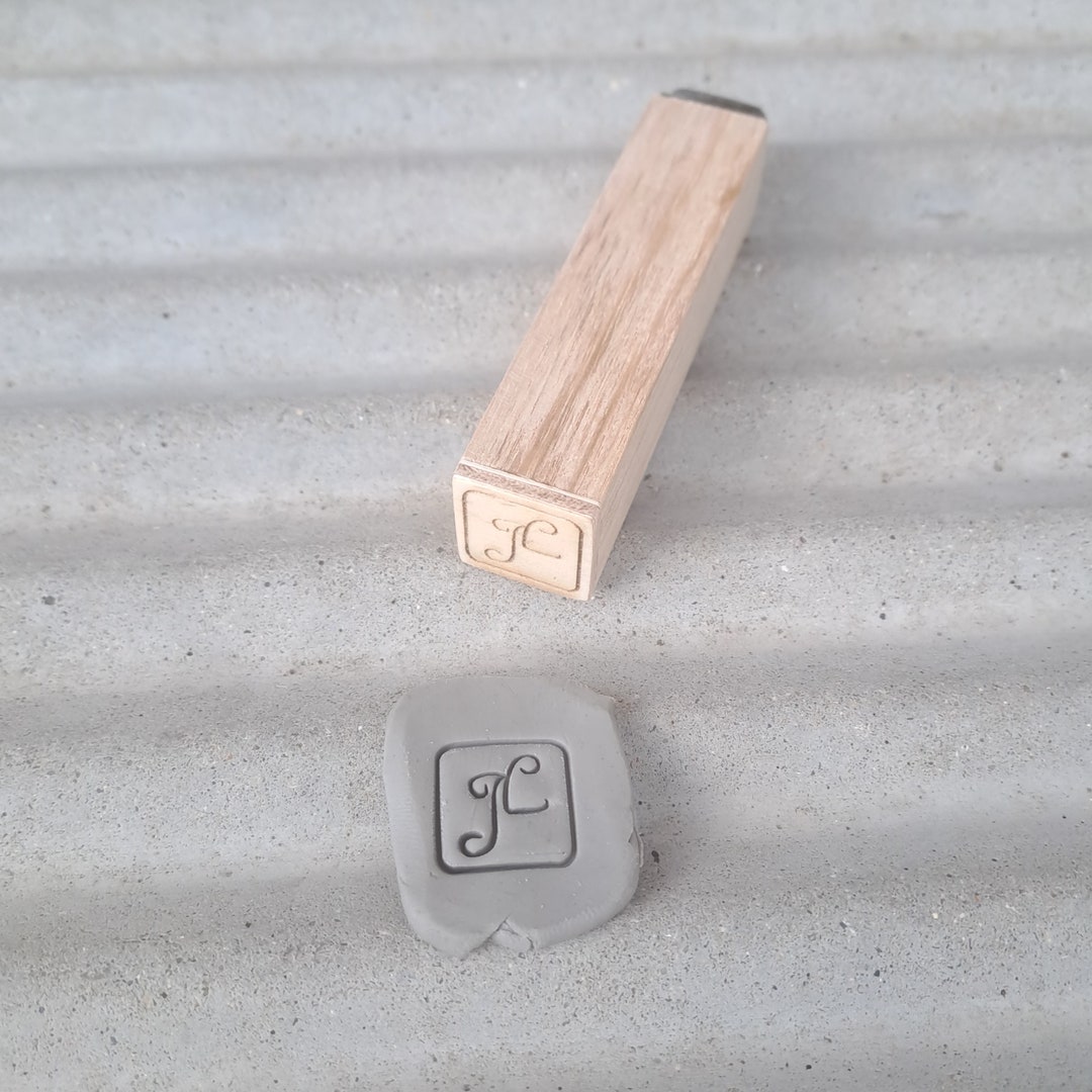 1.5x1.5cm Initials Stamp, Makers Mark, Clay Stick Stamp, Pottery Stamp ...