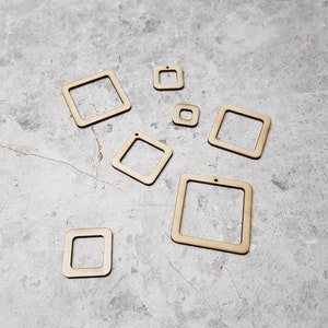 Wooden Squares Laser Cut Wooden Hollow Square Craft Square Rounded ...