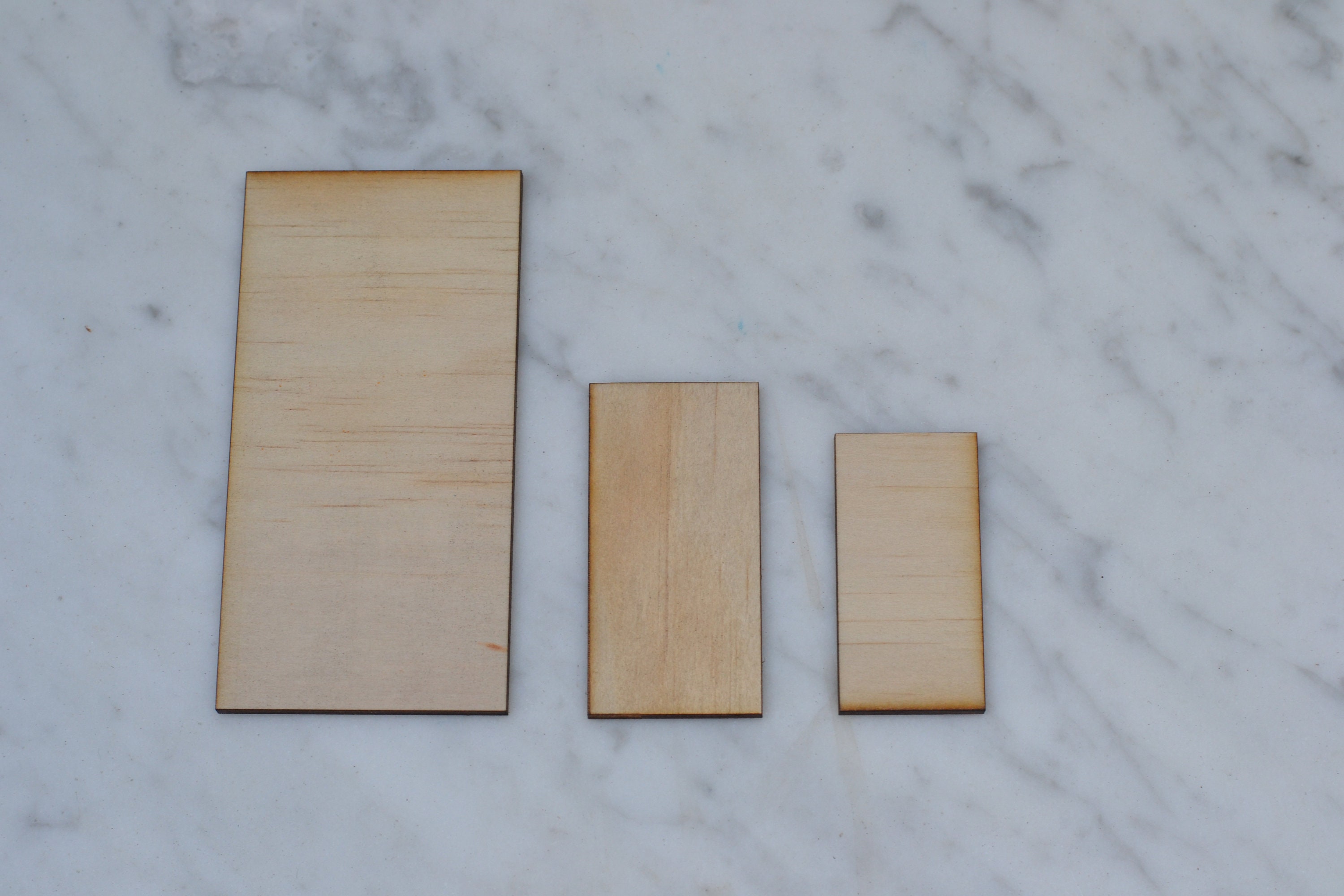 Wooden Circle & Rectangle Half Shapes Laser Cut Wooden Square | Etsy