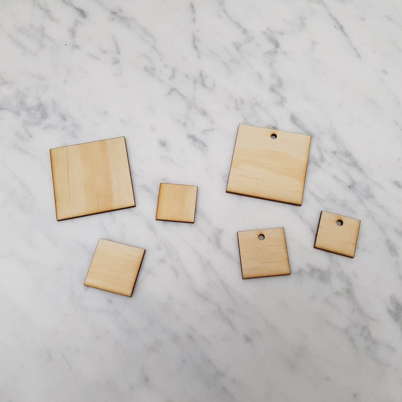 Wooden Squares Laser Cut Wooden Square Size 1cm to 28cm 3mm | Etsy
