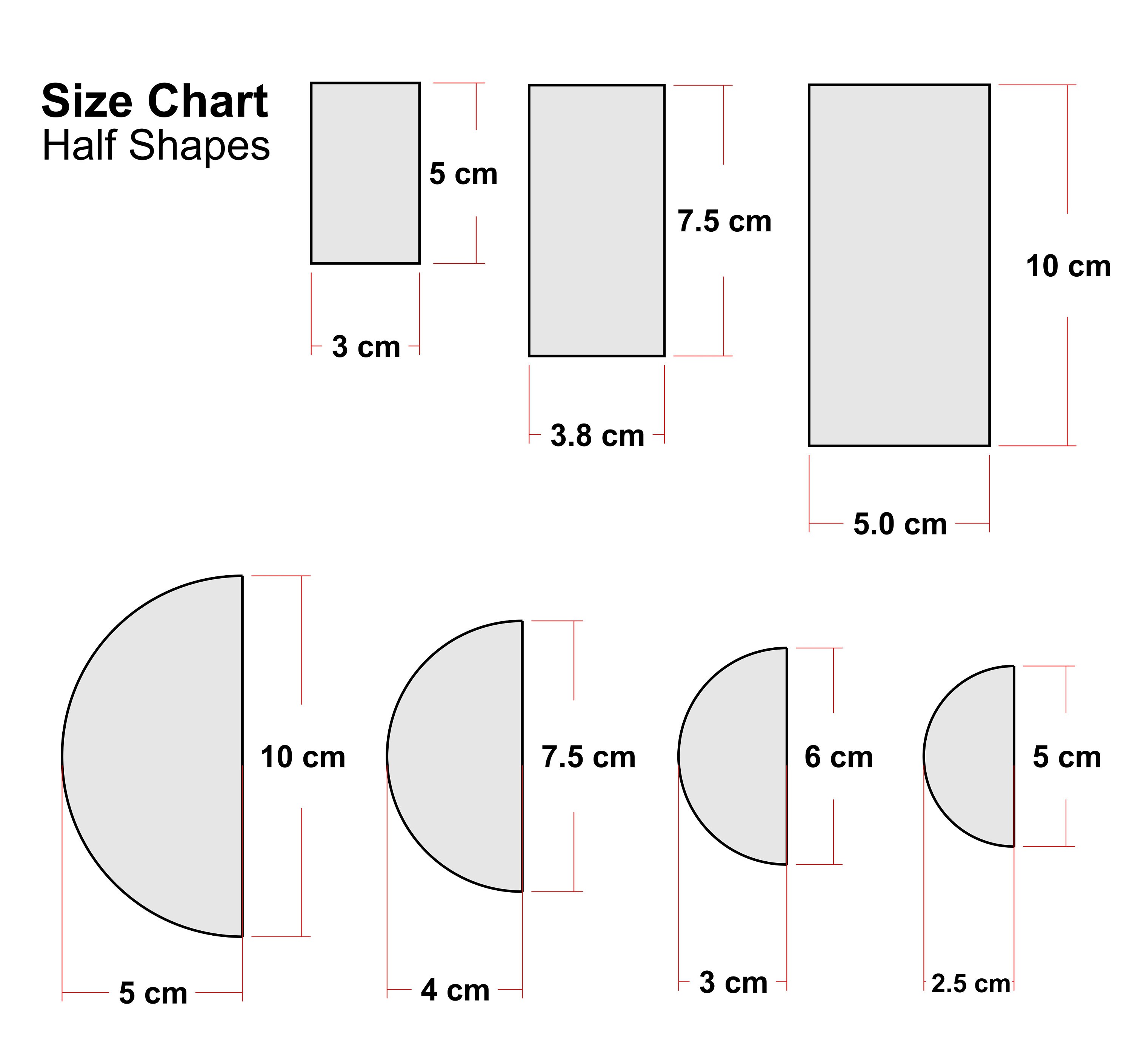 Wooden Circle & Rectangle Half Shapes Laser Cut Wooden Square Size 2 ...