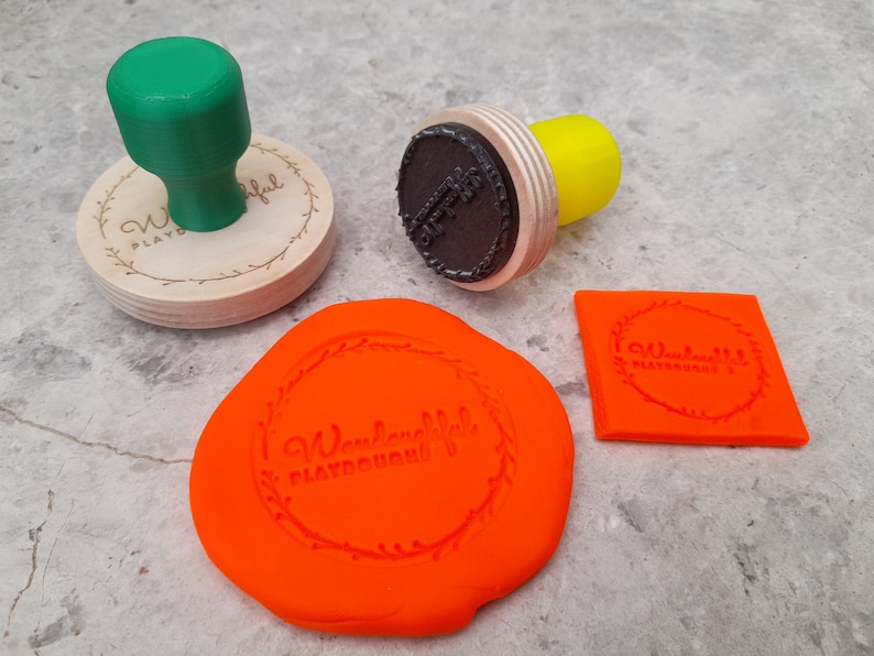 Play Dough Stamp, Play Doh Stamp, Embossing Stamp, Personalised Stamp ...