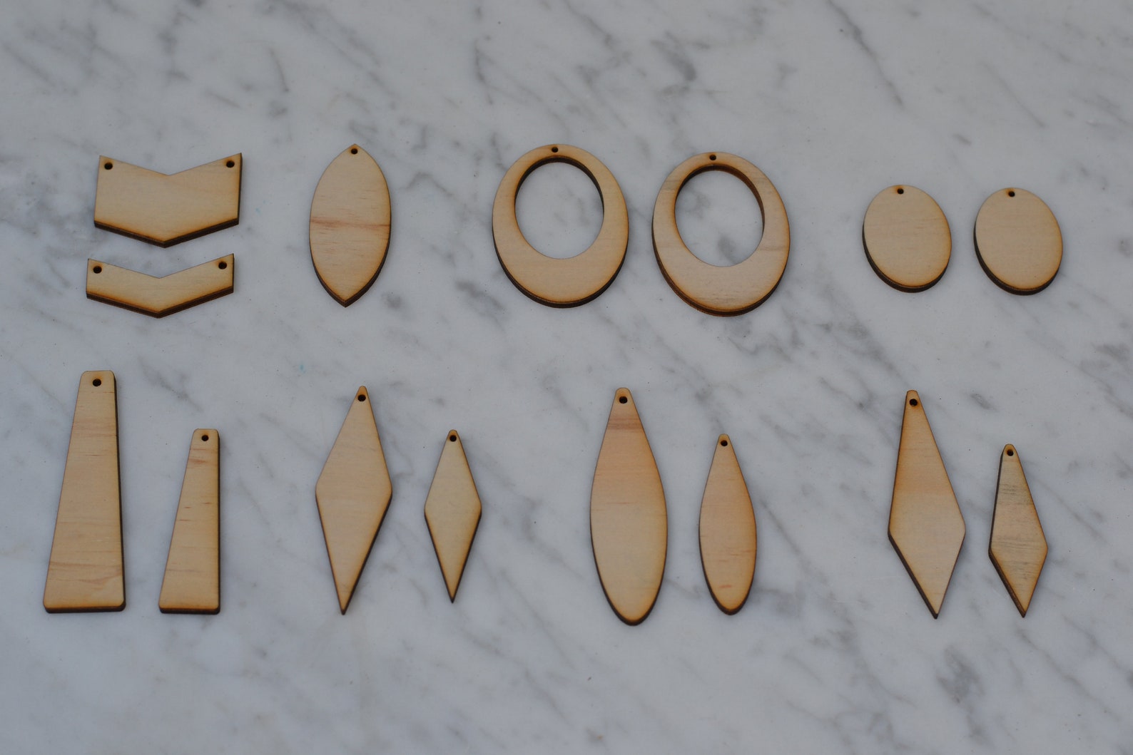 Wood Earring Shapes 3mm (1/8") Thick Plywood Various Shaped Earrings ...