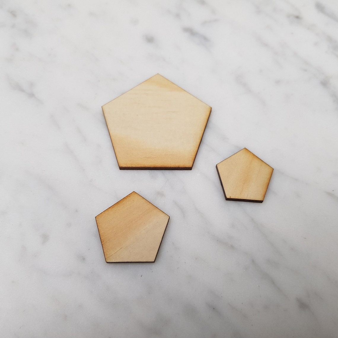 Wooden Pentagon Laser Cut Wooden Pentagons Size 2.5cm to 20cm - Etsy