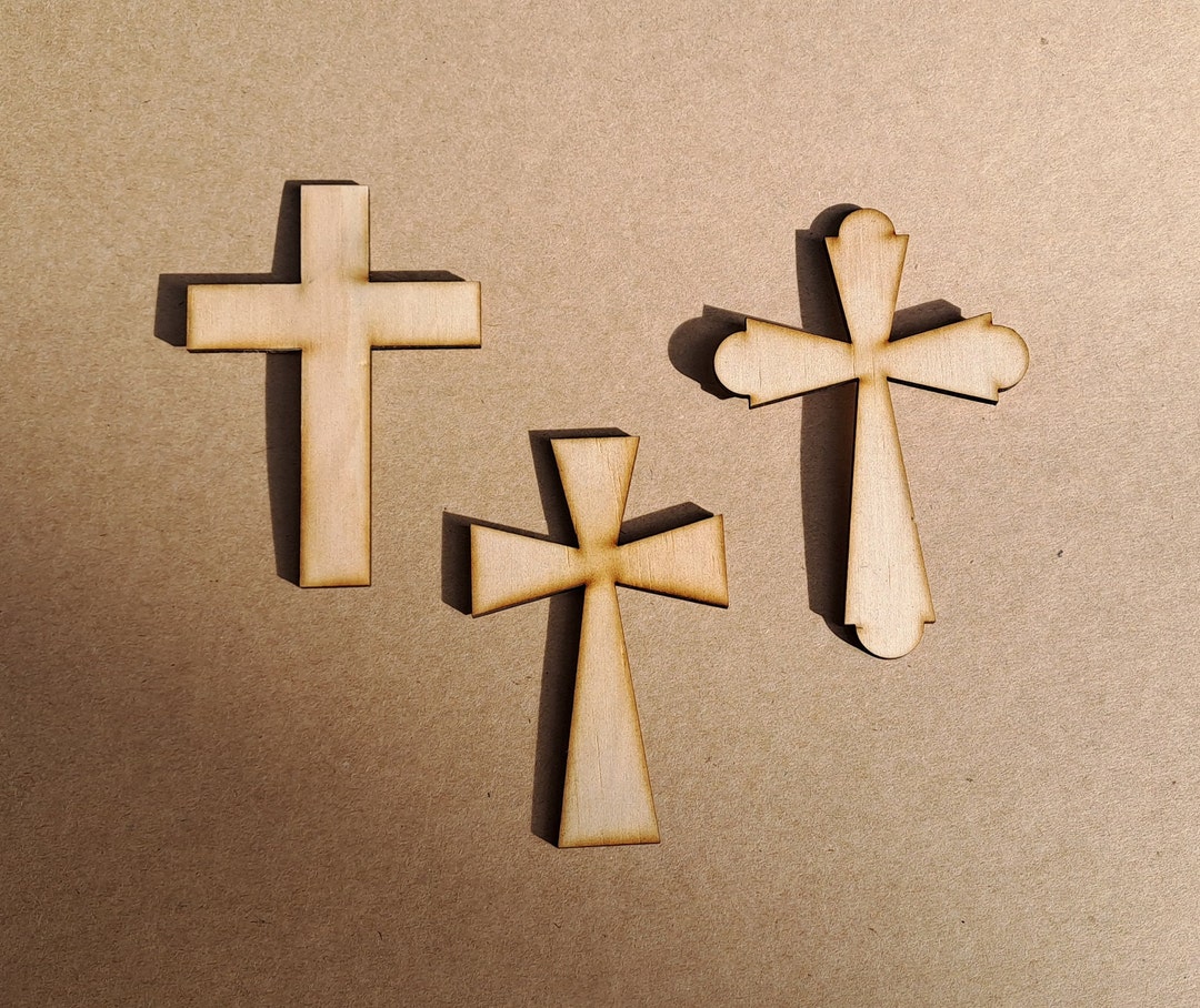 Wooden Cross, Wooden Crosses, Unfinished Cross, Holy Cross, 3mm (1/8 ...