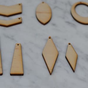 Wood Earring Shapes 3mm (1/8") Thick Plywood Various Shaped Earrings ...
