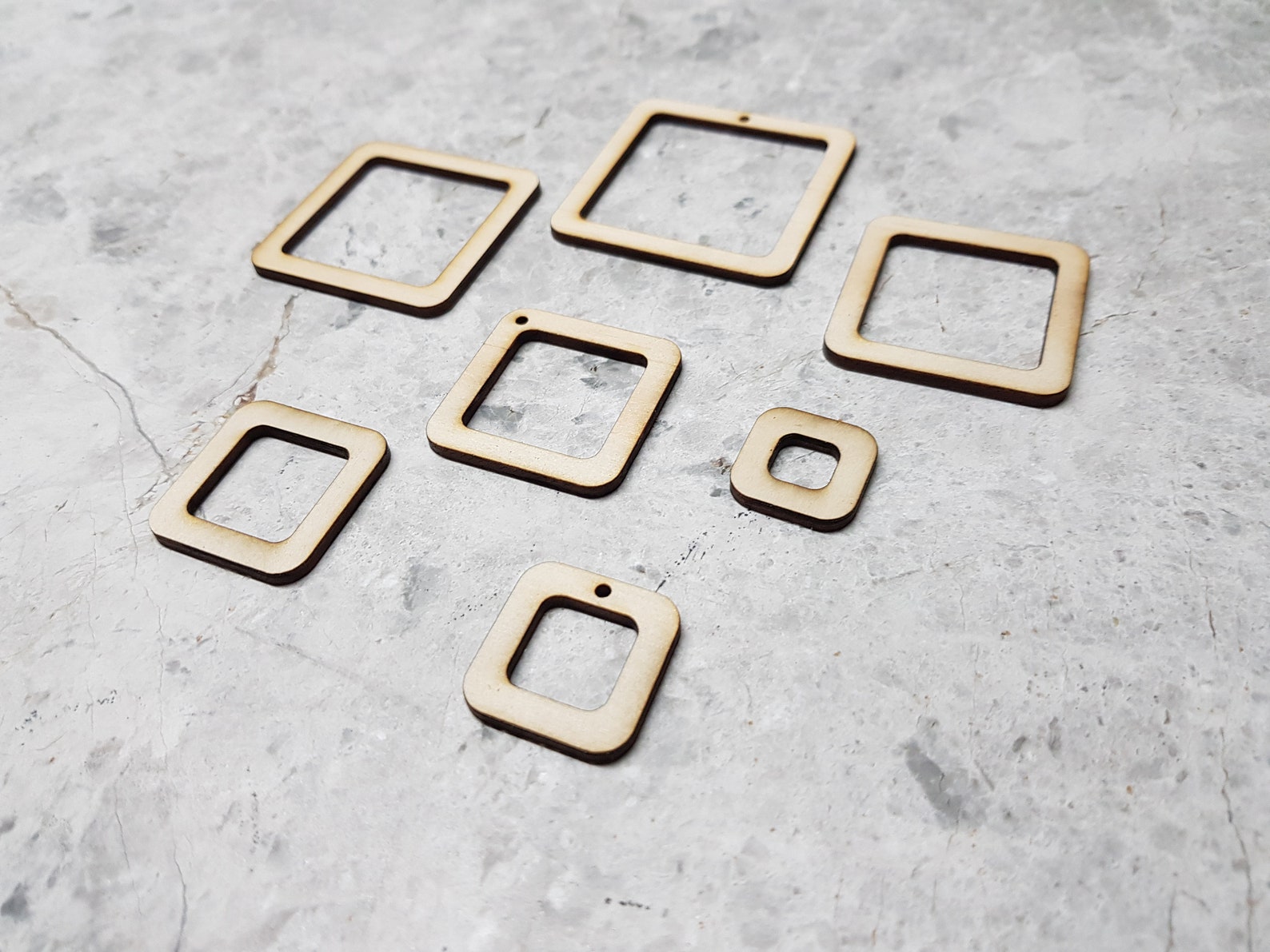 Wooden Squares Laser Cut Wooden Hollow Square Craft Square | Etsy