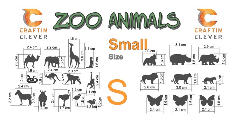 Zoo Animals Wooden Animal Shapes Laser Cut 3mm 1/8 - Etsy