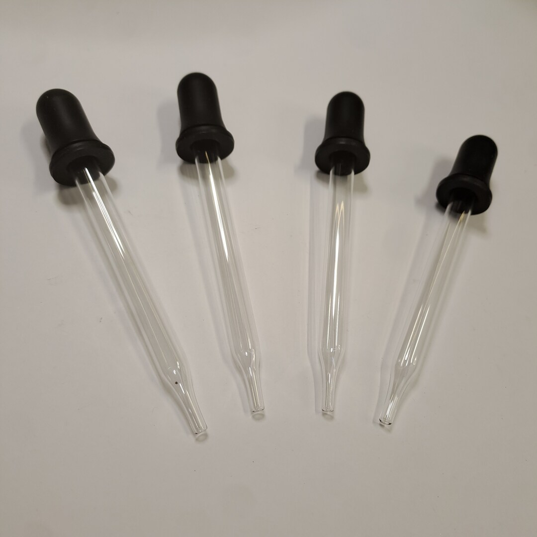 Glass Dropper, Glass Droppers Pack of X4 Pieces, Glass Stain Droppers ...