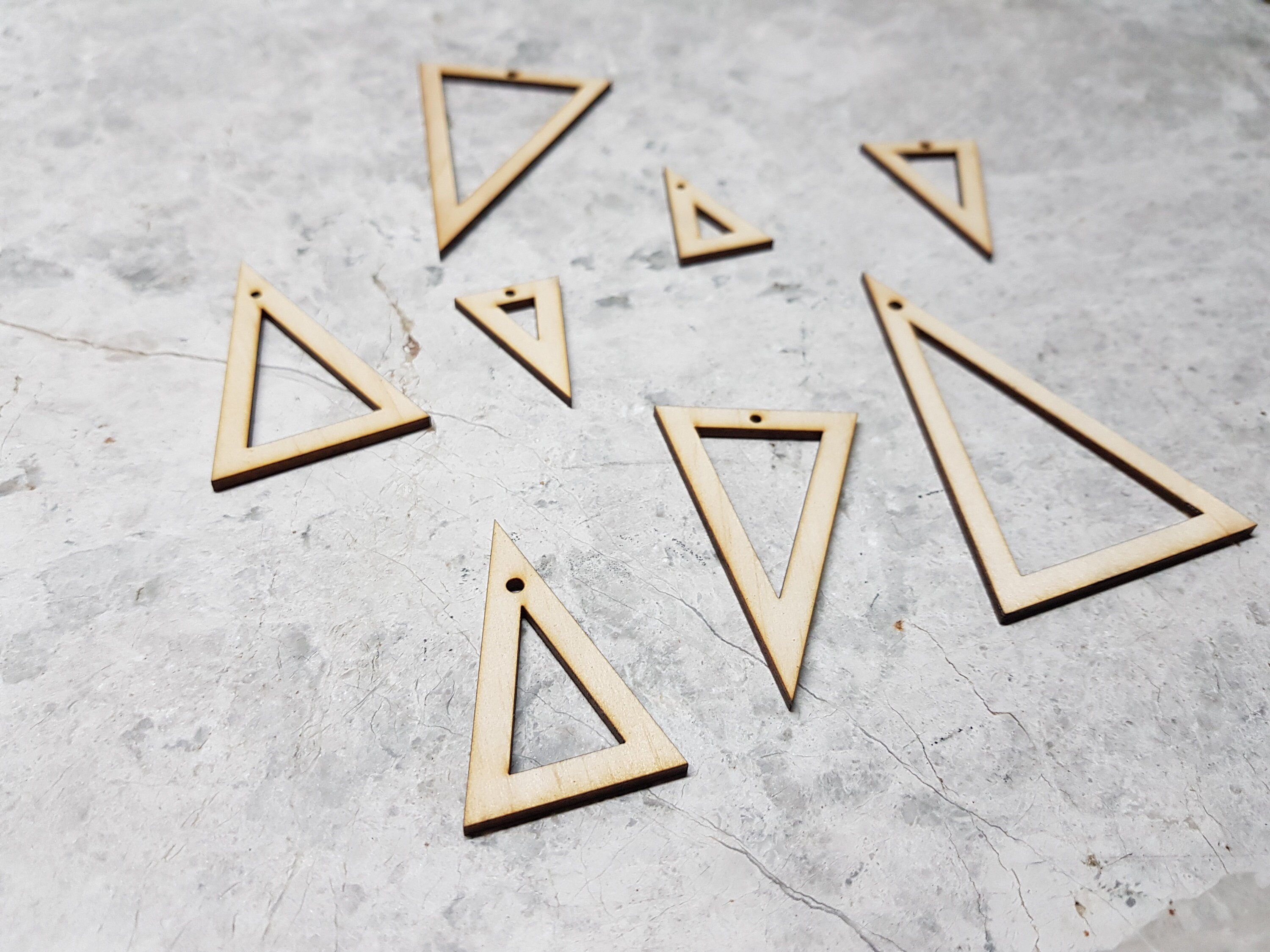 Wooden Isosceles Triangles Laser Cut Wooden Hollow Triangles | Etsy