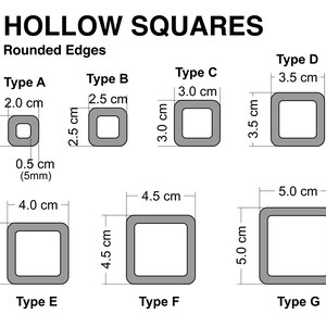 Wooden Squares Laser Cut Wooden Hollow Square Craft Square Rounded ...