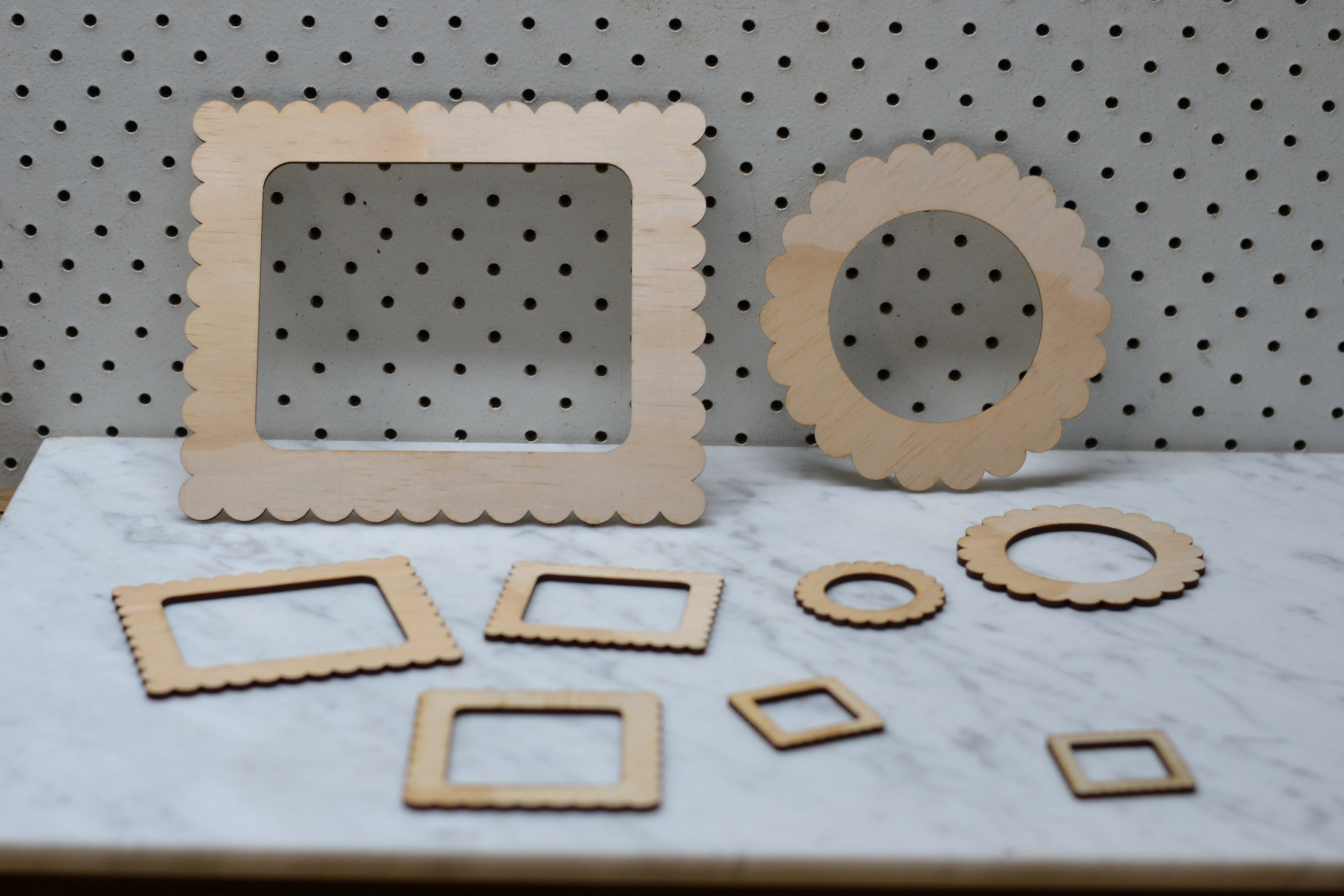 Mini Picture Frames Laser Cut Plywood With Floral Shaped Outer | Etsy