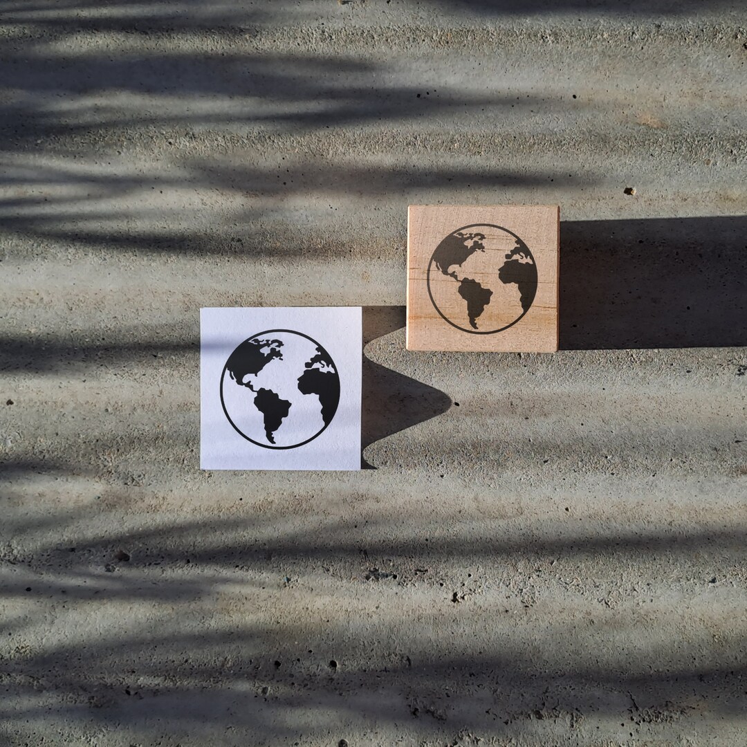 3x3cm Stamp, Pre-designed Stamp, Earth Stamp, Earth Shape Stamp ...