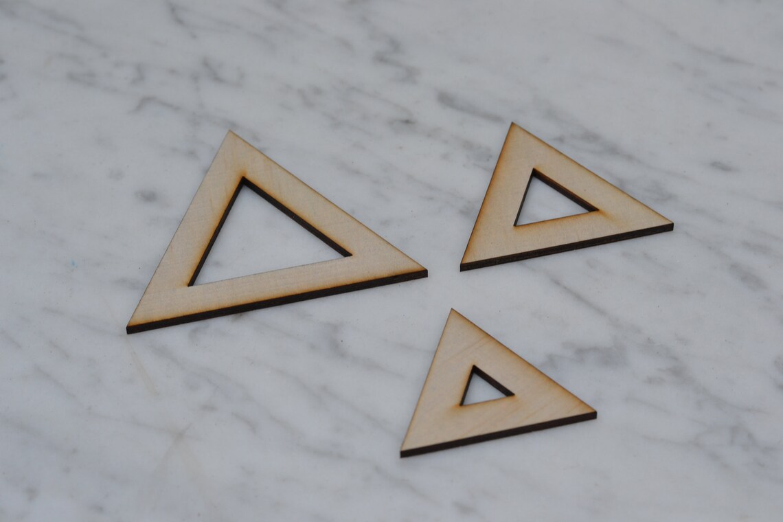 Wooden Triangle Laser Cut Wooden Hollow Triangles Craft - Etsy