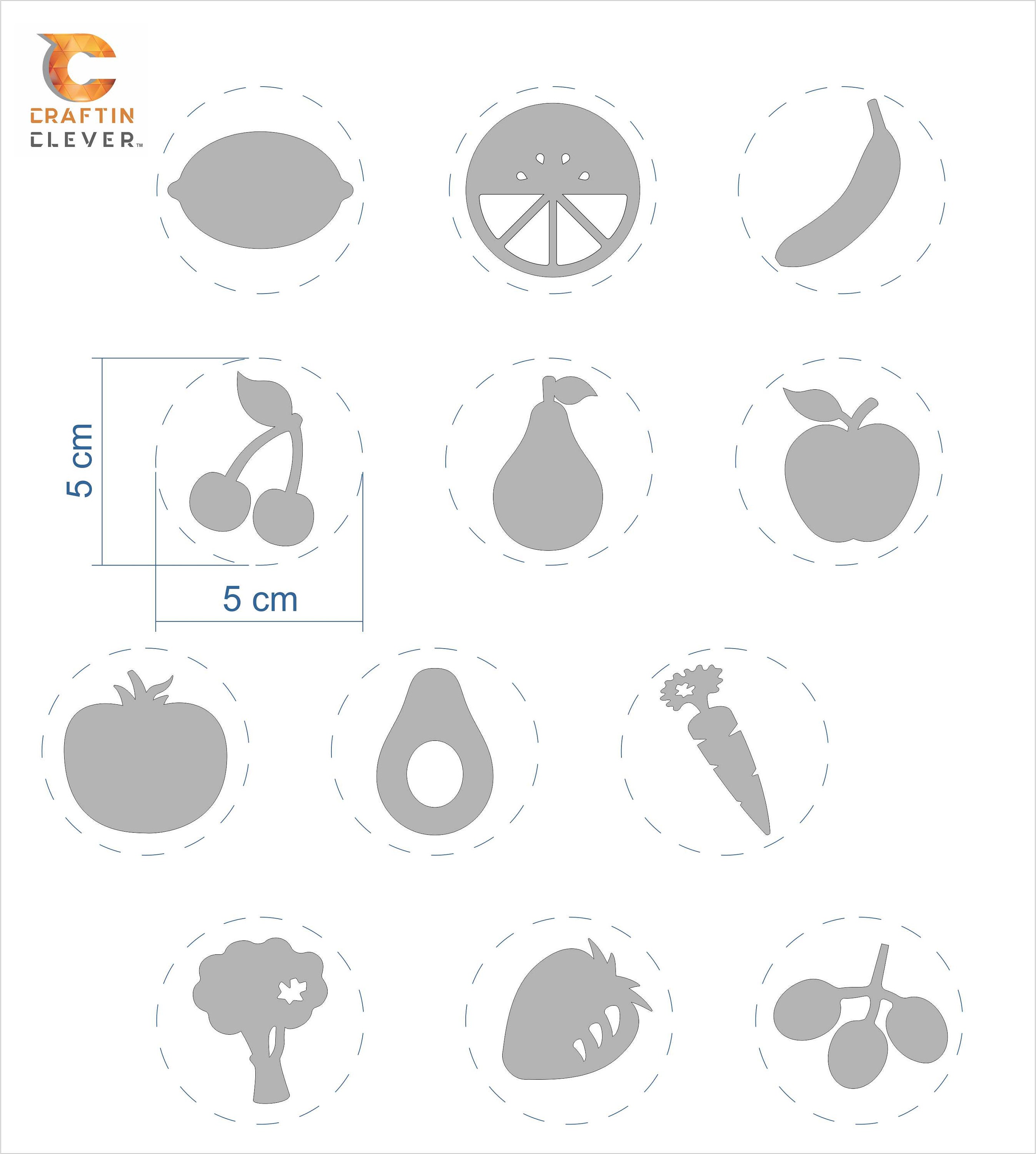 Fruit & Veg Shapes Playdoh Stamp Shapes Size 5cm 3mm - Etsy Australia