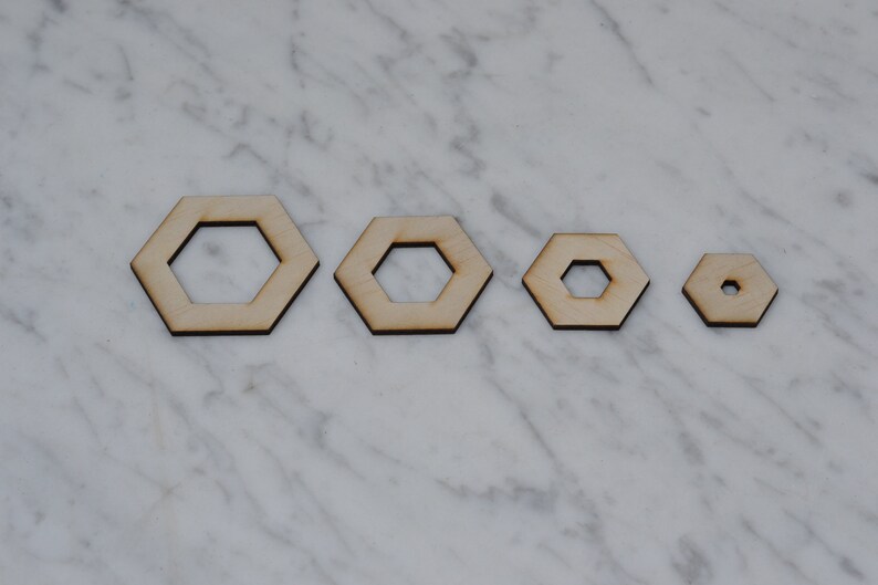 Wooden Hexagon Laser Cut Wooden Hollow Hexagons Craft Hexagon | Etsy