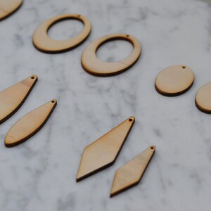 Wood Earring Shapes 3mm (1/8") Thick Plywood Various Shaped Earrings ...