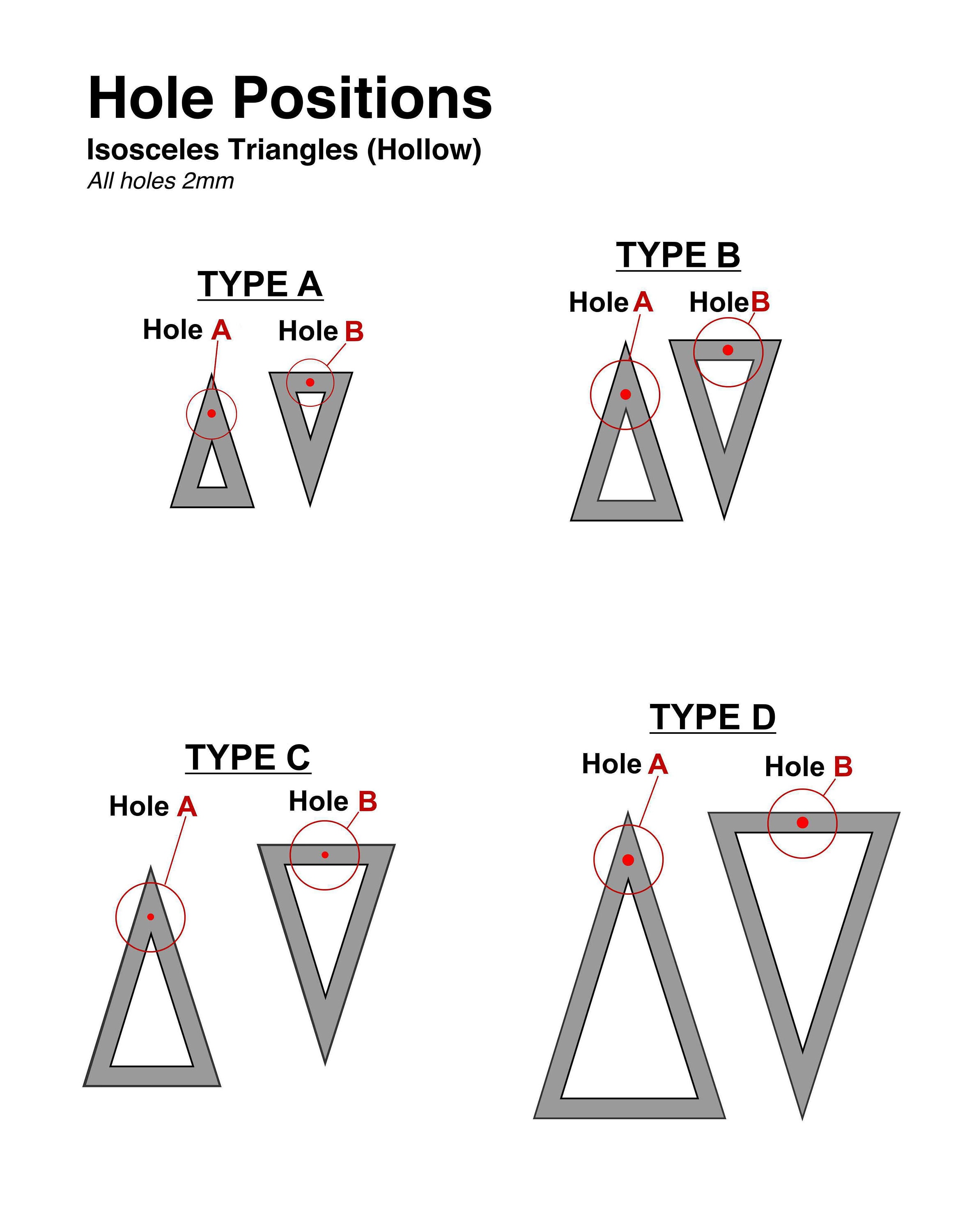 Wooden Isosceles Triangles Laser Cut Wooden Hollow Triangles | Etsy