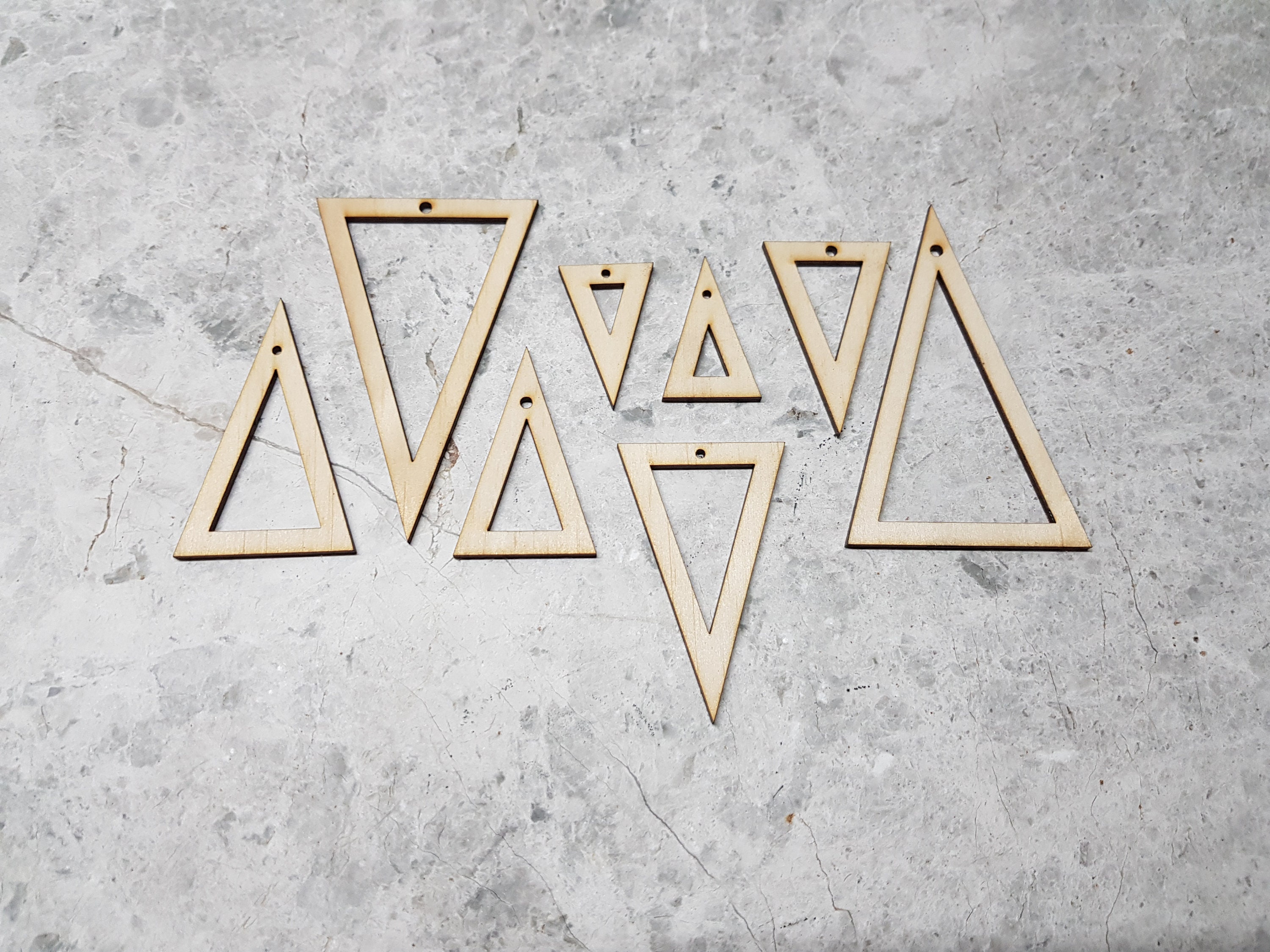 Wooden Isosceles Triangles Laser Cut Wooden Hollow Triangles - Etsy ...