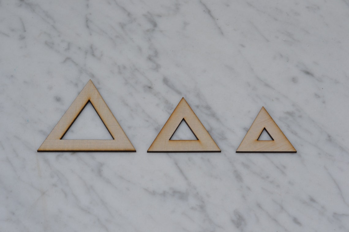 Wooden Triangle Laser Cut Wooden Hollow Triangles Craft Triangle Shapes ...