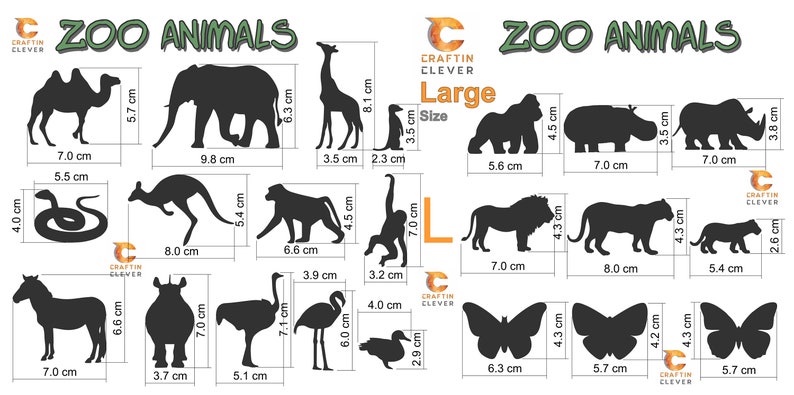 Zoo Animals Wooden Animal Shapes Laser Cut 3mm 1/8 - Etsy Australia