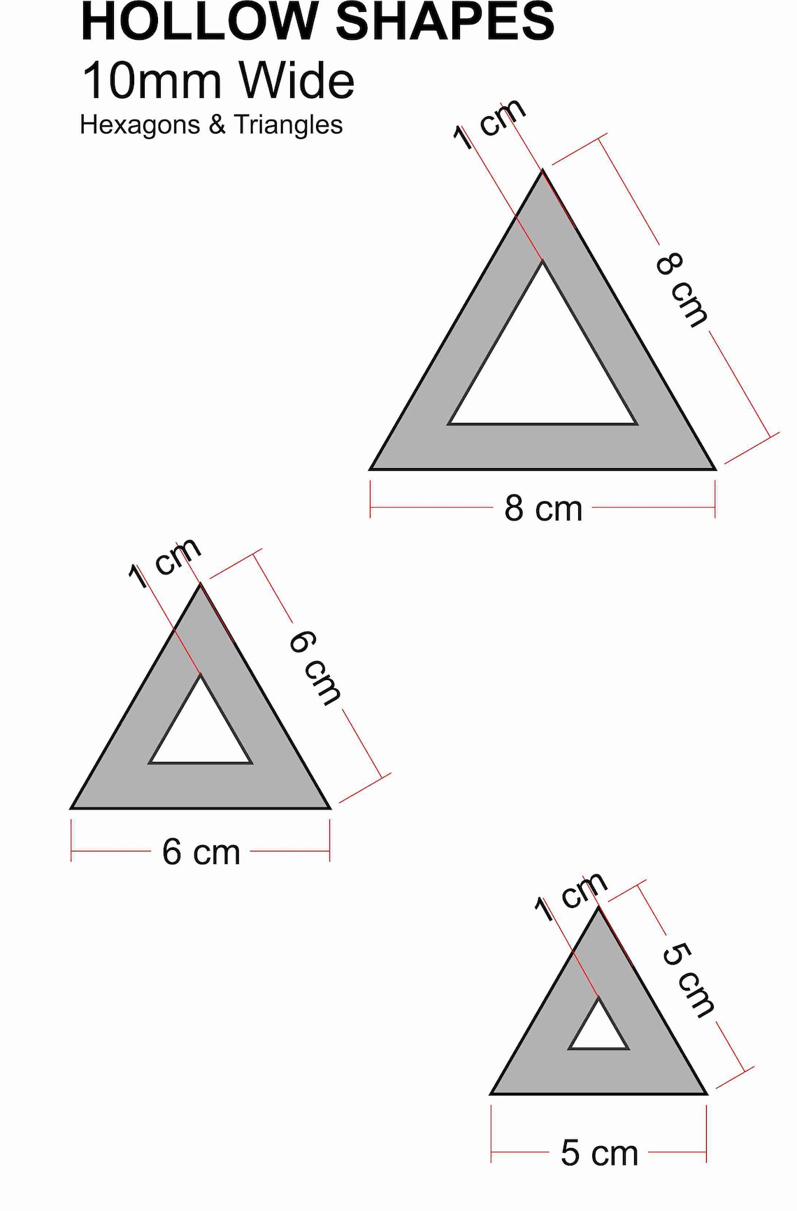 Wooden Triangle Laser Cut Wooden Hollow Triangles Craft - Etsy