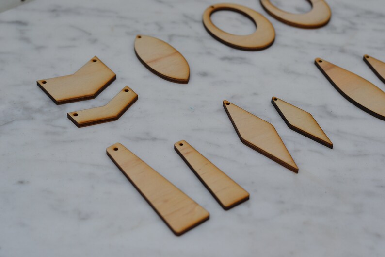 Wood Earring Shapes 3mm (1/8") Thick Plywood Various Shaped Earrings ...