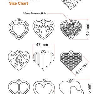 X10 Heart Shapes Wooden Heart Filigree Wood Heart Charm Earring or ...