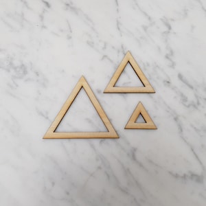 Wooden Triangle Laser Cut Wooden Hollow Triangle Craft Triangles Size ...