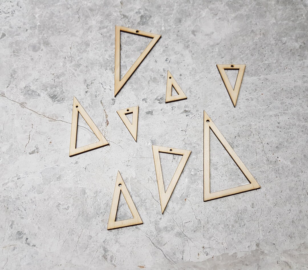Wooden Isosceles Triangles Laser Cut Wooden Hollow Triangles Craft ...