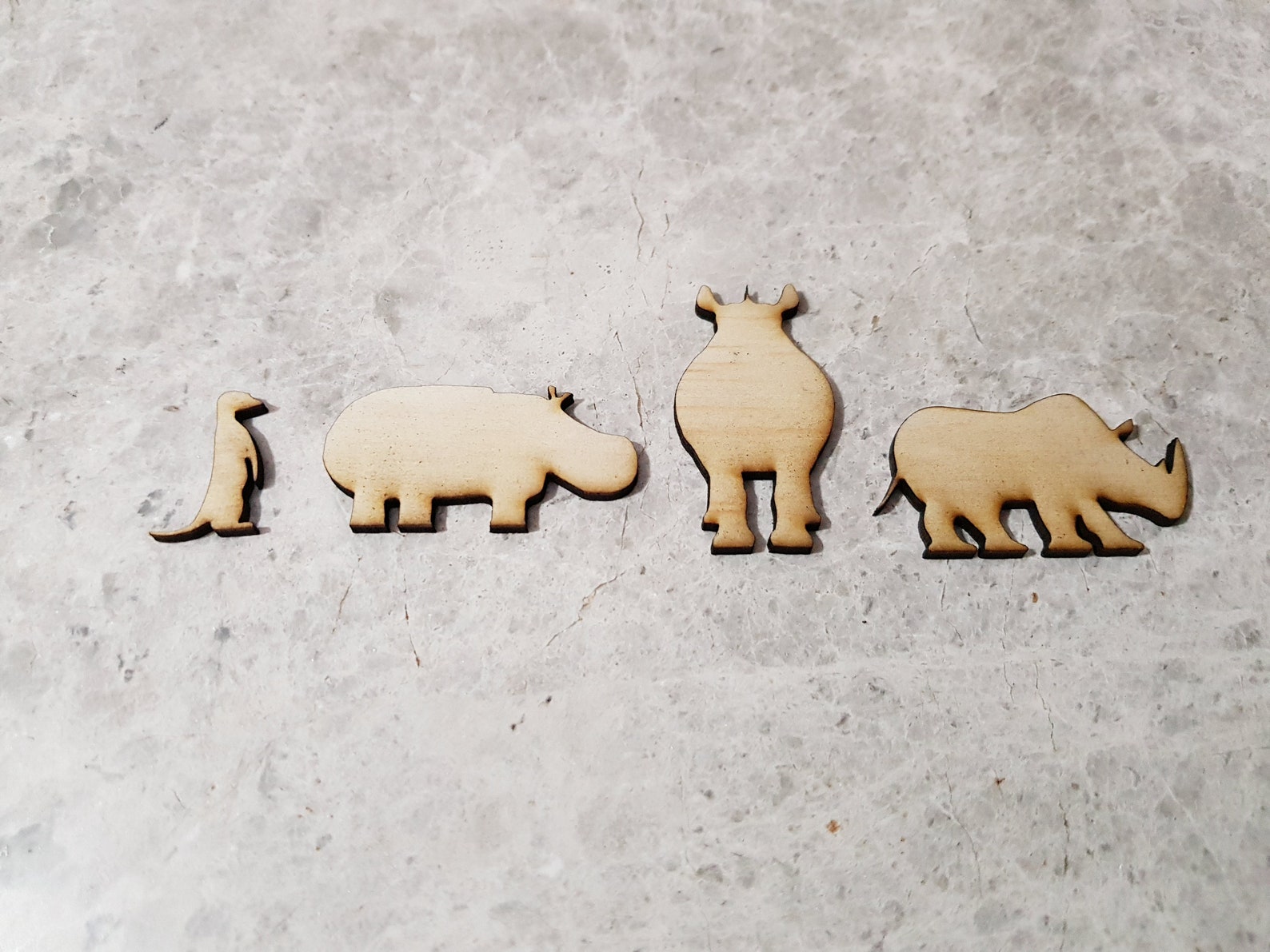 Zoo Animals, Wooden Animal Shapes, Laser Cut 3mm (1/8") Thick Plywood ...