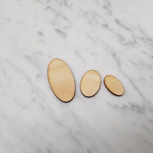 Wooden Ellipse Laser Cut Wooden Oval Shapes Size 2.5cm to 20cm 3mm (1/8 ...