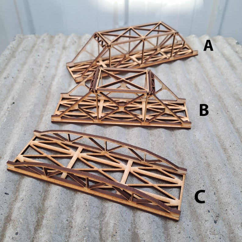 N Scale Bridge, Truss Bridge, Railway Bridges, Unpainted Flat Pack. - Etsy