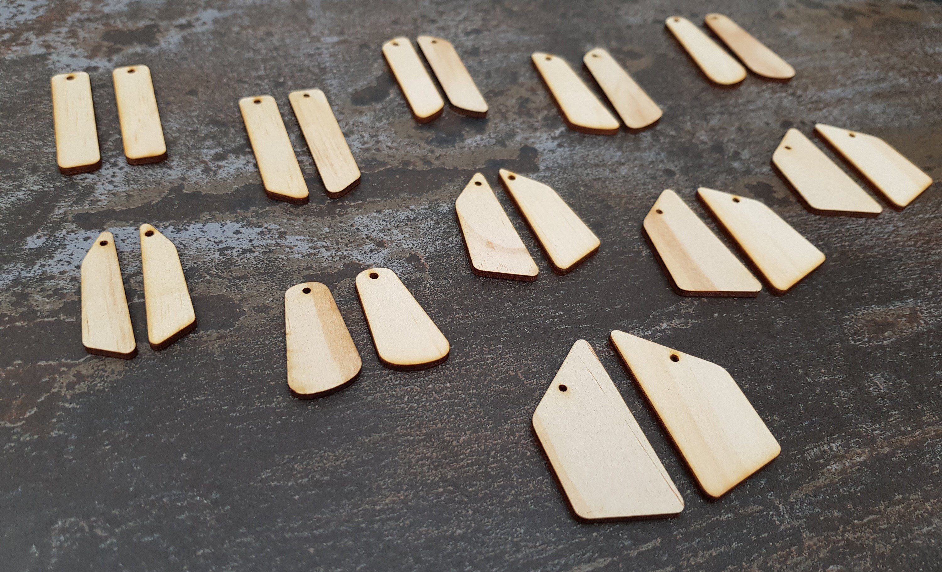 Wood Earring Shapes 3mm 1/8 Thick Plywood Various - Etsy