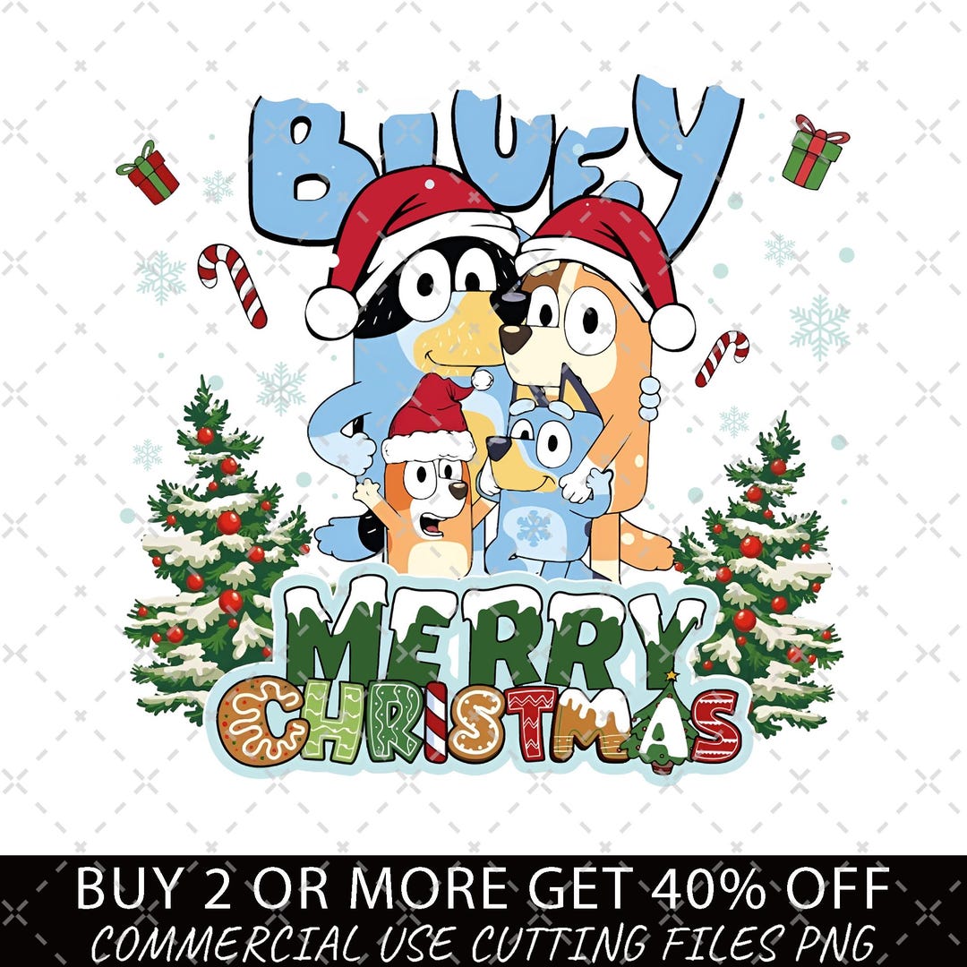 Bluey Christmas PNG, Bluey Family Christmas, Decal Files, Vinyl ...