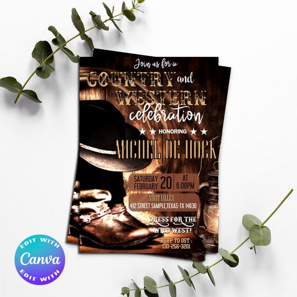 Western Invite - Etsy