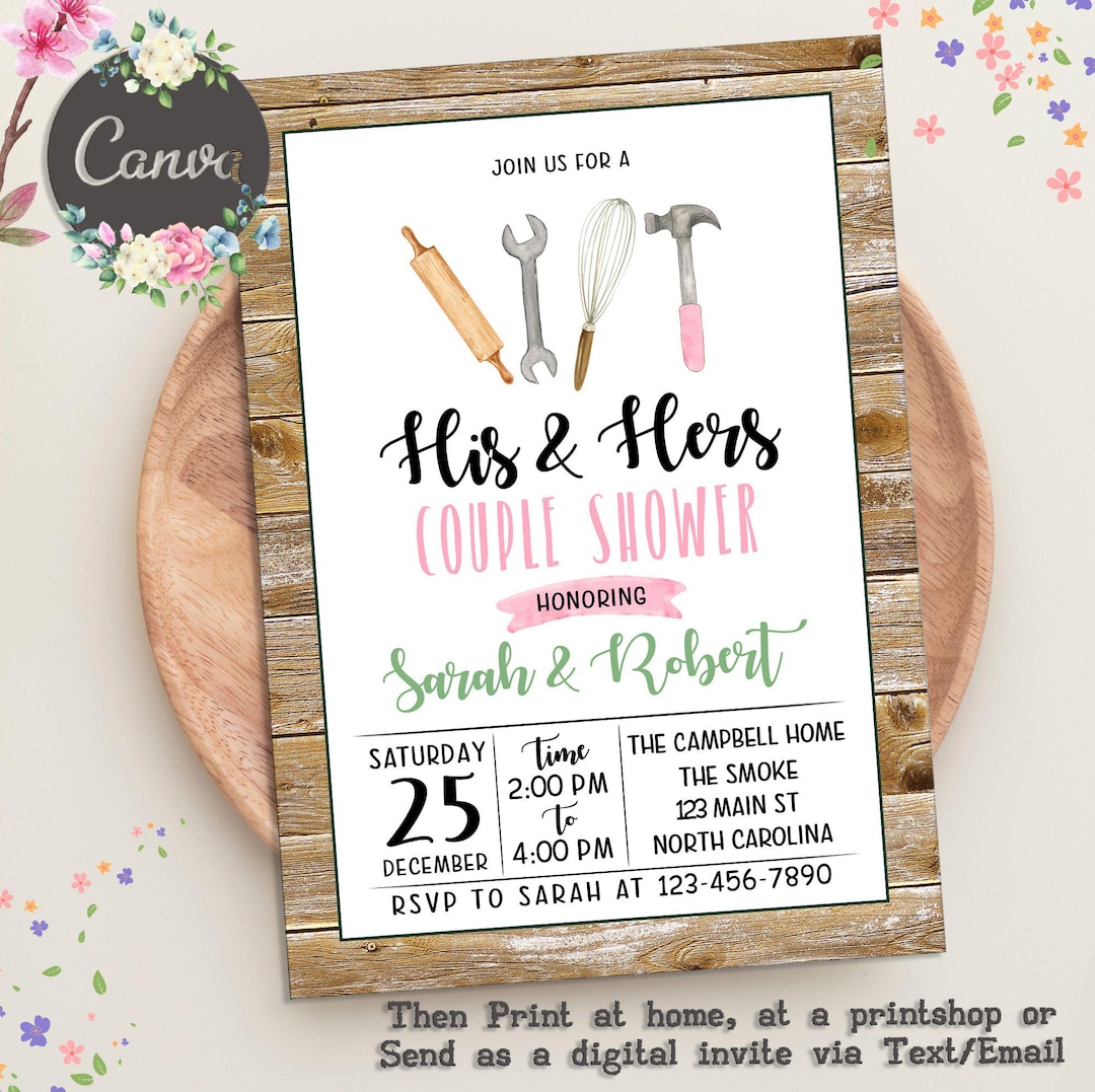 Couples Shower Invitation, Around the House Couples Wedding Shower ...
